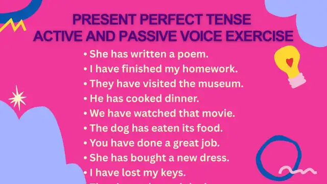 Present Perfect Tense Active And Passive Voice Change : Rules, Examples ...
